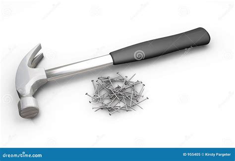 hammer and nails stock illustration illustration of white 955405