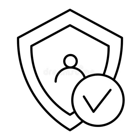 Network Shield Icon Outline Stock Illustrations 12784 Network Shield
