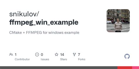 GitHub Snikulov Ffmpeg Win Example CMake FFMPEG For Windows Example