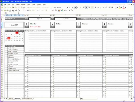6 Day Planner Excel Template Excel Templates Excel Templates