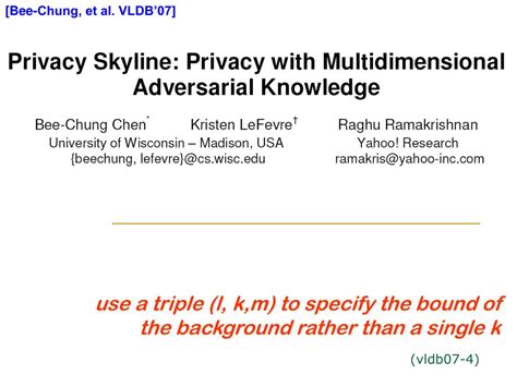 Ppt Background Knowledge Attack For Generalization Based Privacy Preserving Data Mining
