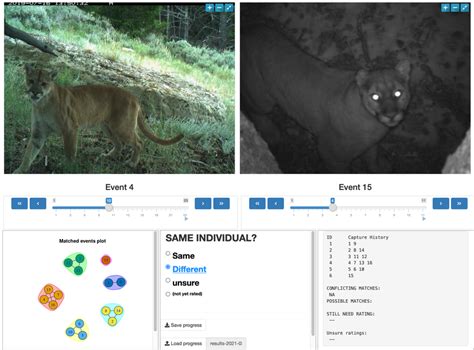 a screen capture of our web‐based application for matching pumas in