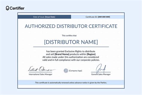 15 Free Authorized Distributor Certificates To Customize