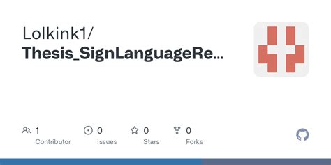 Github Lolkink Thesis Signlanguagerecognition