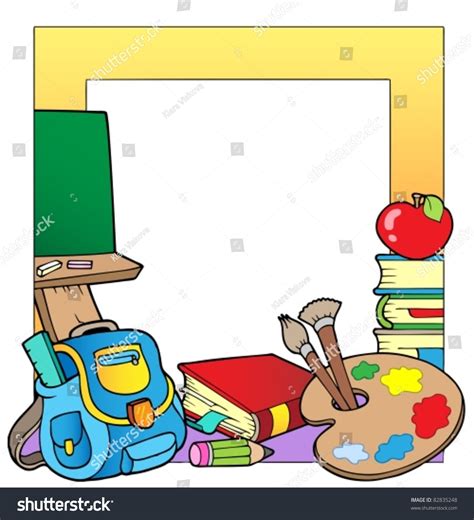 School Theme Frame 2 Vector Illustration Stock Vector Royalty Free