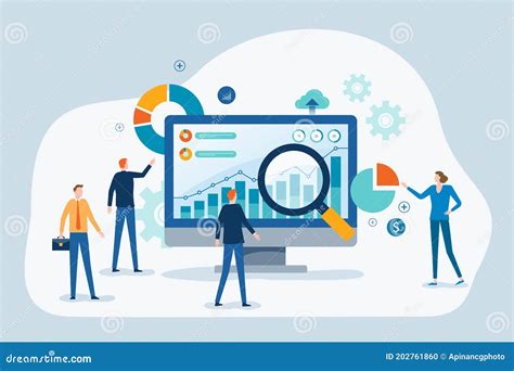Business People Team Analytics Data And Research On Web Monitoring