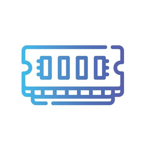 Ram Memory Line Gradient Icon White Background 54667515 Vector Art At Vecteezy