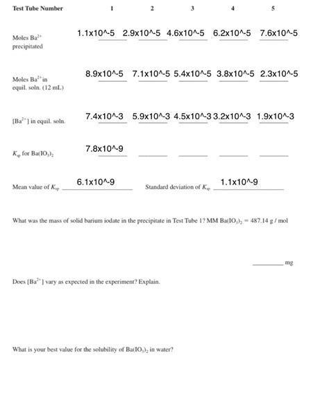 Solved Experiment 26 Data And Calculations The Solubility Chegg Com