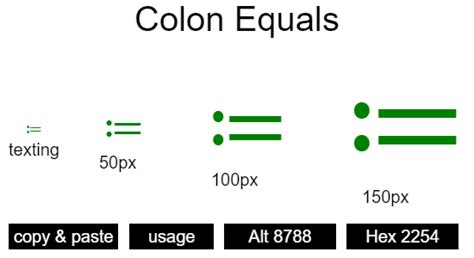 Colon Equals Symbol And Codes