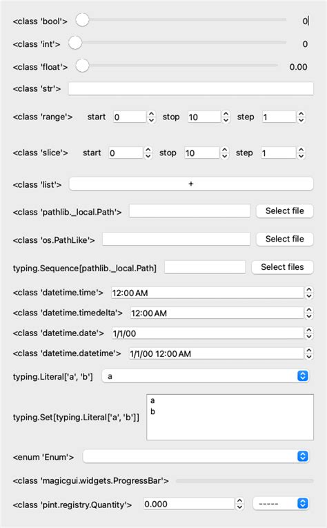 Type Hints To Widgets Magicgui