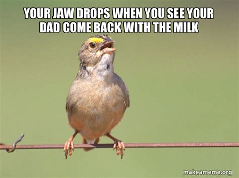 Your Jaw Drops When You See Your Dad Come Back With The Milk Common