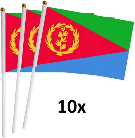 10 Eritrese Handvlaggen 15x21 Cm Eritrese Nationale Vlaggen Bol Com