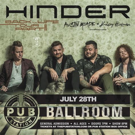 The Pub 🚨 Just Announced Hinders Back To Life 2025 Tour On Monday