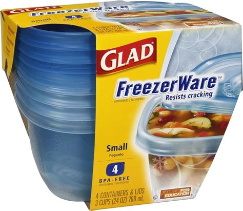Glad Freezerware Small Containers And Lids 4 Ct Pack Of 6