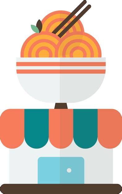 Premium Vector Noodle Shop Building Illustration In Minimal Style