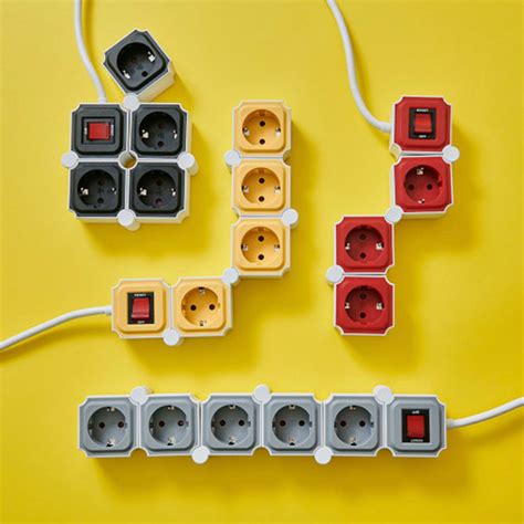천하지엘씨 테트리스 멀티탭 접지 고용량 안전 블랙 옐로우 레드 컬러 인테리어 3구 4구 5구 멀티탭 위시버킷
