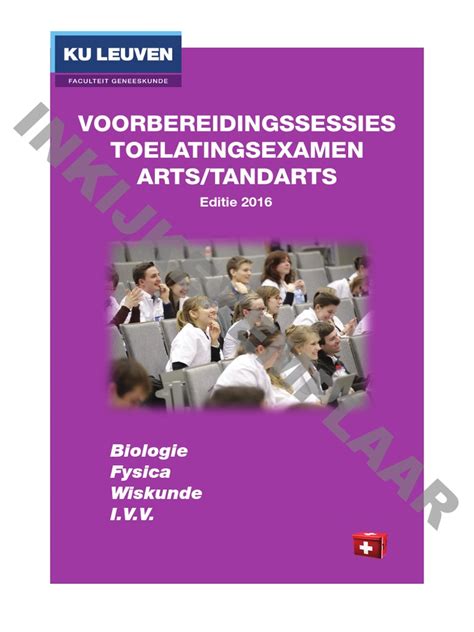 Inkijkexemplaar Voorbereidingssessies Toelatingsexamen Arts Tandarts