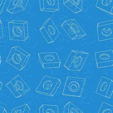 Seamless Pattern Of Engineering Drawings With High Precision Cutting And Assembly Tools On A