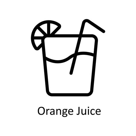 Orange Juice Vector Outline Icons Simple Stock Illustration Stock
