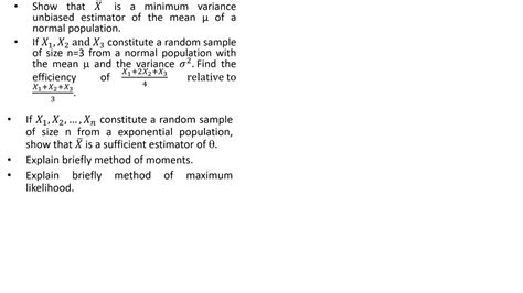 Solved Show That X Is A Minimum Variance Unbiased Estimator Chegg Com