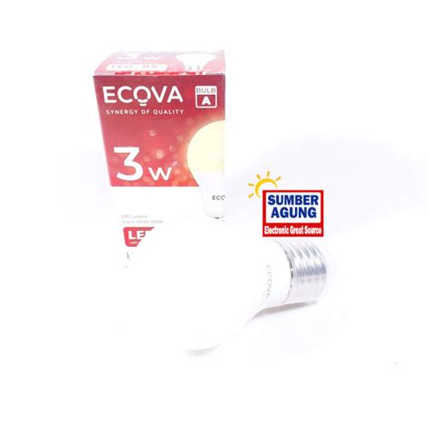 Ecova Lampu Led W Warm White Kuning Keputihan Bulb A Bulat K Warna Bagus Lazada Indonesia