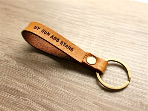 Custom Leather Keychain Personalized Leather Key Ring Etsy