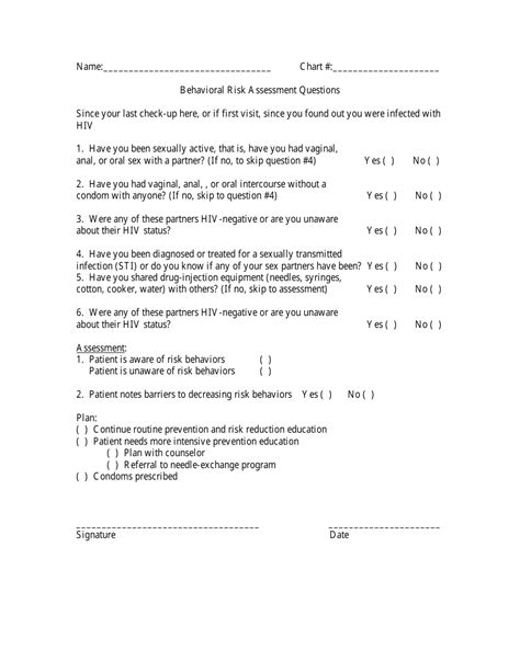 Behavioral Risk Assessment Template Fill Out Sign Online And