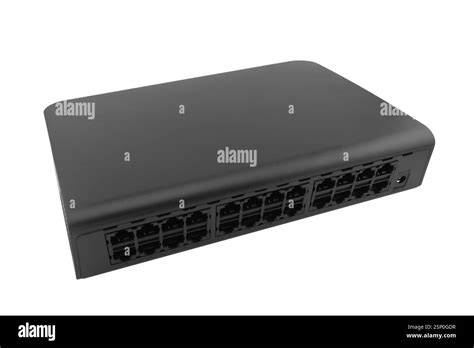 Networking Ethernet 24 Port Switch Isolated On White Background Ethernet Hub Active Hub