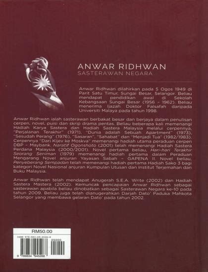 Edisi Karya Malar Segar Sasterawan Negara Anwar Ridhwan Naratif Ogonshoto