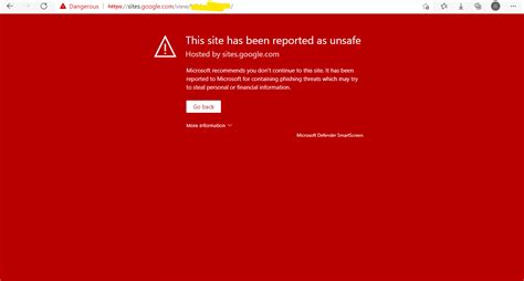 Edge Reports My Google Site As Unsafe Sites Community