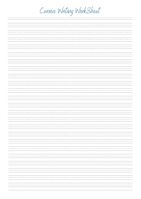 Cursive Writing Worksheet