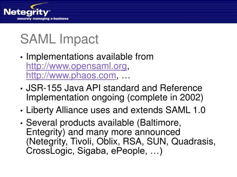 Ppt Saml An Xml Framework For Secure Authentication And