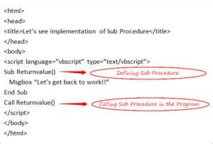 VBScript Functions And Procedures