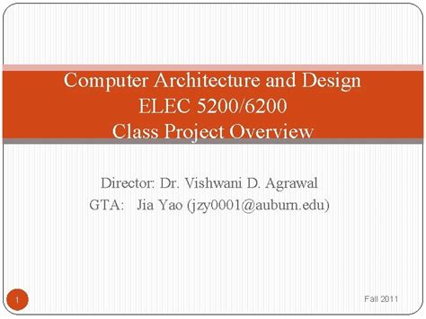 Computer Architecture And Design Elec 52006200 Class Project