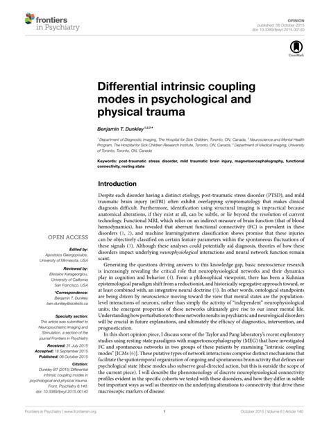 Pdf Differential Intrinsic Coupling Modes In Psychological And