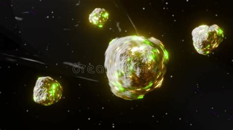Asteroids Flies Through Space To The Earth Seamless Loop 3d Animation