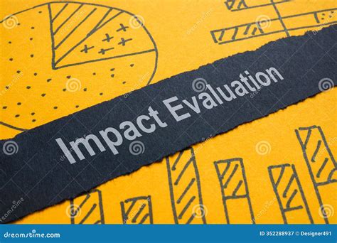 Words Impact Evaluation And Graphs Symbol Of Performance Analysis Stock Image Image Of
