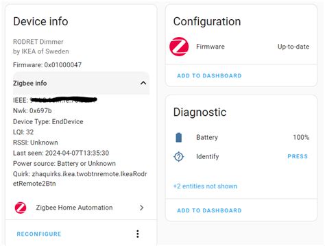 Can Add Ikea Rodret Wireless Dimmer To Zigbee Zha But Cannot See Button Press In Logbook