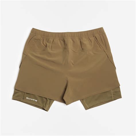 Acid Running 2 In 1 Shorts Dark Olive Urban Industry