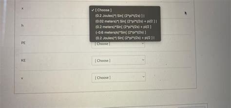 Solved Match The Variables On The Left With The Correct Chegg