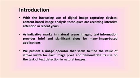 Detecting Text From Natural Images With Stroke Width Transform Ppt