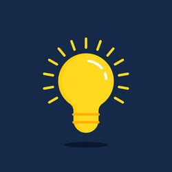 Yellow Lightbulb Icon Like Quick Tip Royalty Free Vector