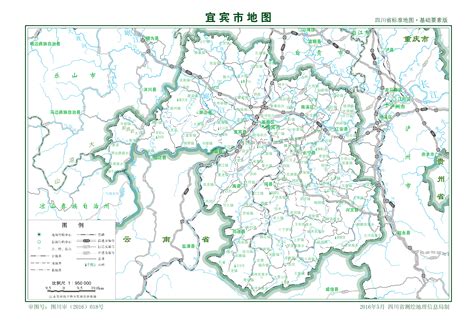 宜宾市标准地图 宜宾市地图 地理教师网