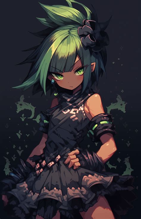 Green Haired Girl By Tuwalg On Deviantart