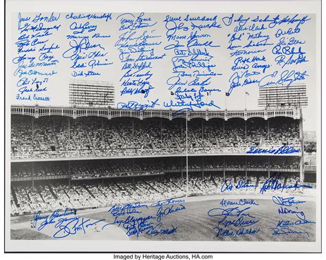 New York Yankees Legends Multi Signed Yankee Stadium Oversized Lot