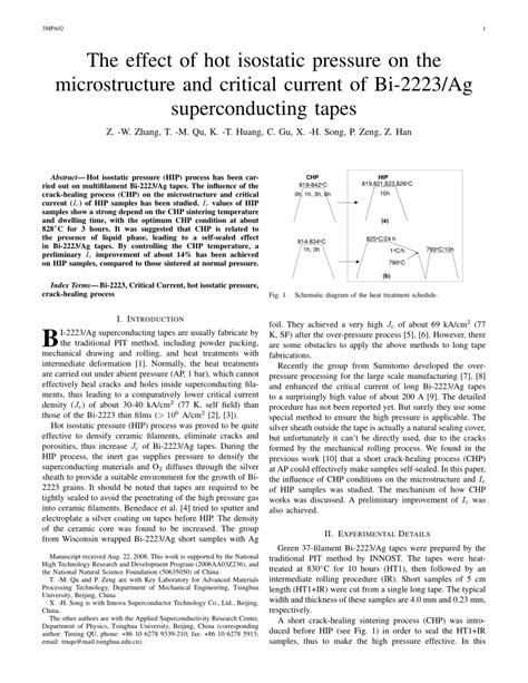 Pdf The Effect Of Hot Isostatic Pressure On The Microstructure And Critical Current Of Bi 2223