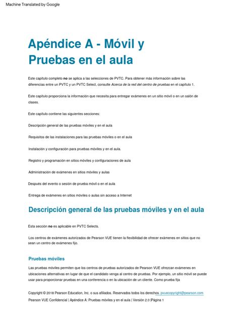 Pvtc Appendix A Mobile And Classroom Testing Pdf Software Salón De Clases