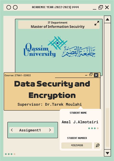 Data Security And Encryption Course IT Data Security And Encryption Amal J Assigment