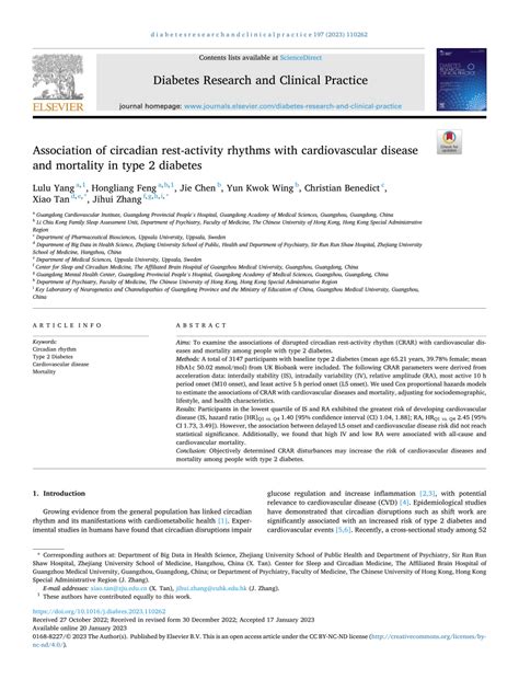 Pdf Association Of Circadian Rest Activity Rhythms With