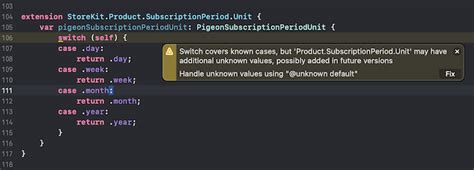 Unknown Default の必要性について。swiftのwarning Switch Covers Known Cases But Enumtype May Have